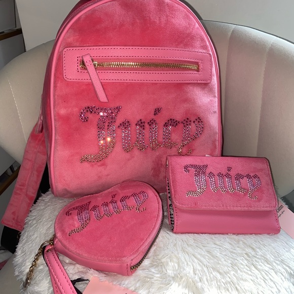Juicy Couture | Bags | Juicy Couture Pink Lemonade Backpack Bundle ...